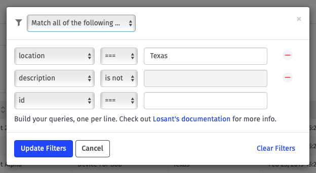 Data Tables Losant Documentation